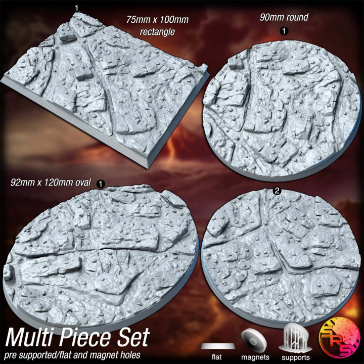 3D Printable Volcano Bases (Expansion) by Sync Ratio Systems