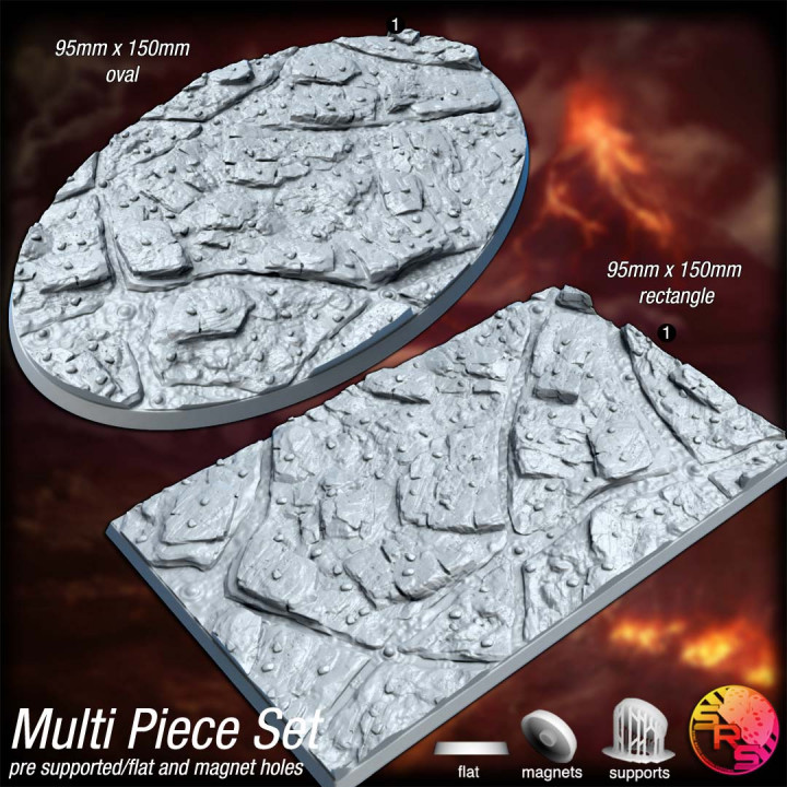 3D Printable Volcano Bases (Expansion) by Sync Ratio Systems