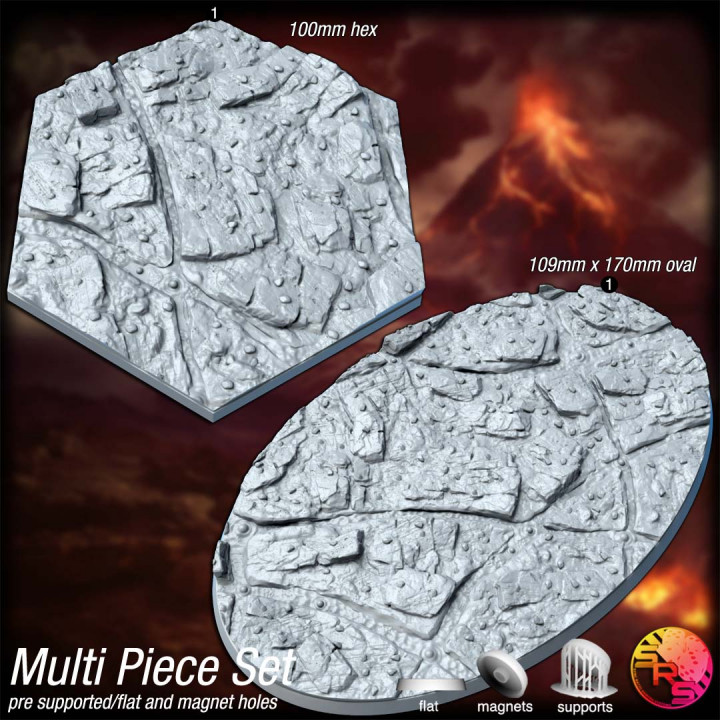 3D Printable Volcano Bases (Expansion) by Sync Ratio Systems