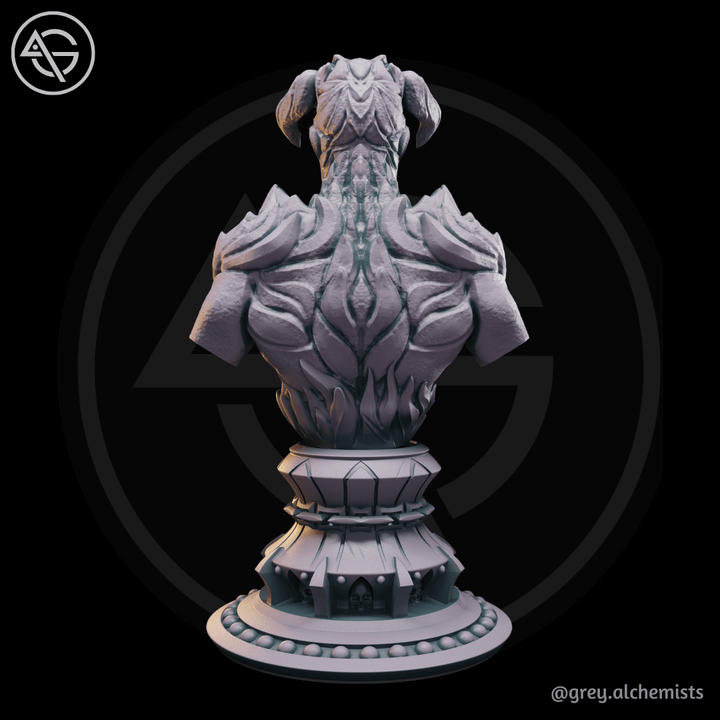 3D Printable Miniature Bust - Flaming Demon, Fantasy DnD Monster Bust ...