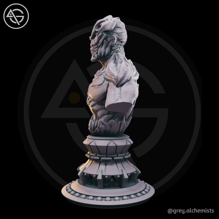 3D Printable Miniature Bust - Flaming Demon, Fantasy DnD Monster Bust ...