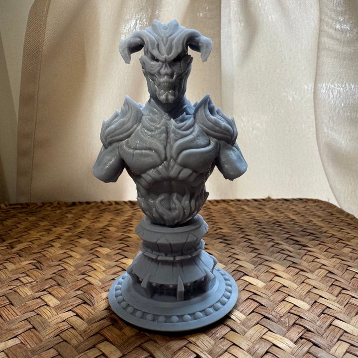3D Print of Flaming Demon,Fantasy Monster Bust, 90mm Height - DnD STL ...