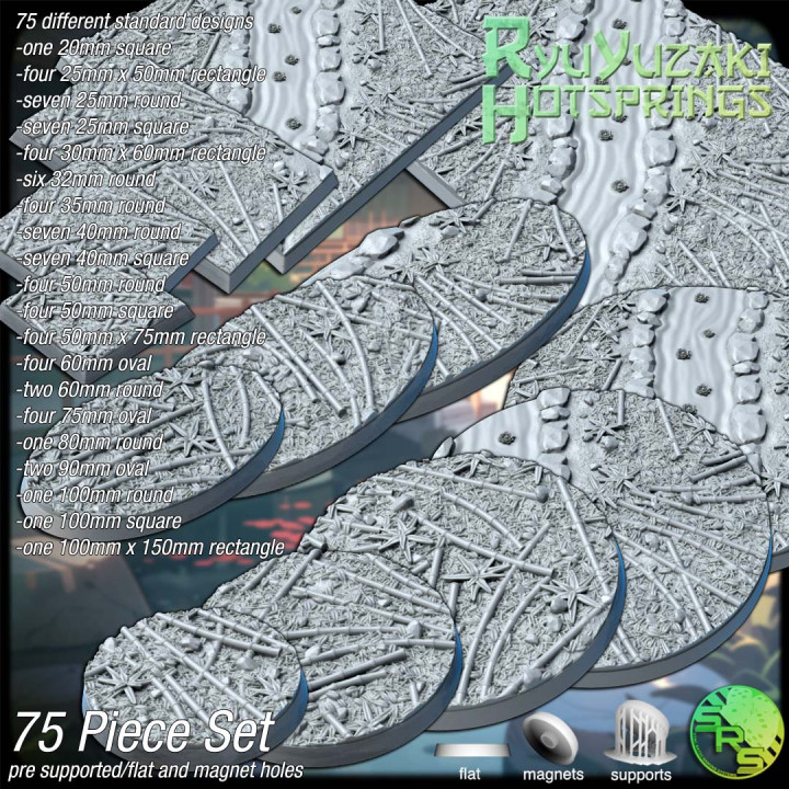 3D Printable Bamboo Forest Bases (Standard) by SRS Studios