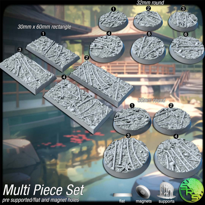 3D Printable Bamboo Forest Bases (Standard) by SRS Studios