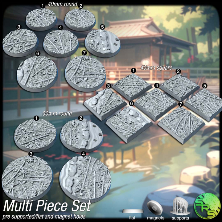 3D Printable Bamboo Forest Bases (Standard) by SRS Studios