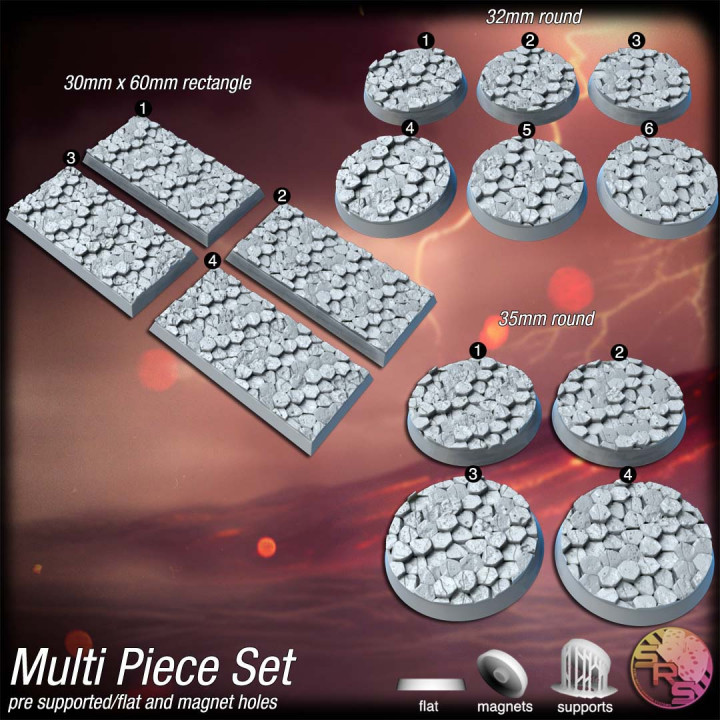 3D Printable Basalt Rock Bases (Standard) by Sync Ratio Systems