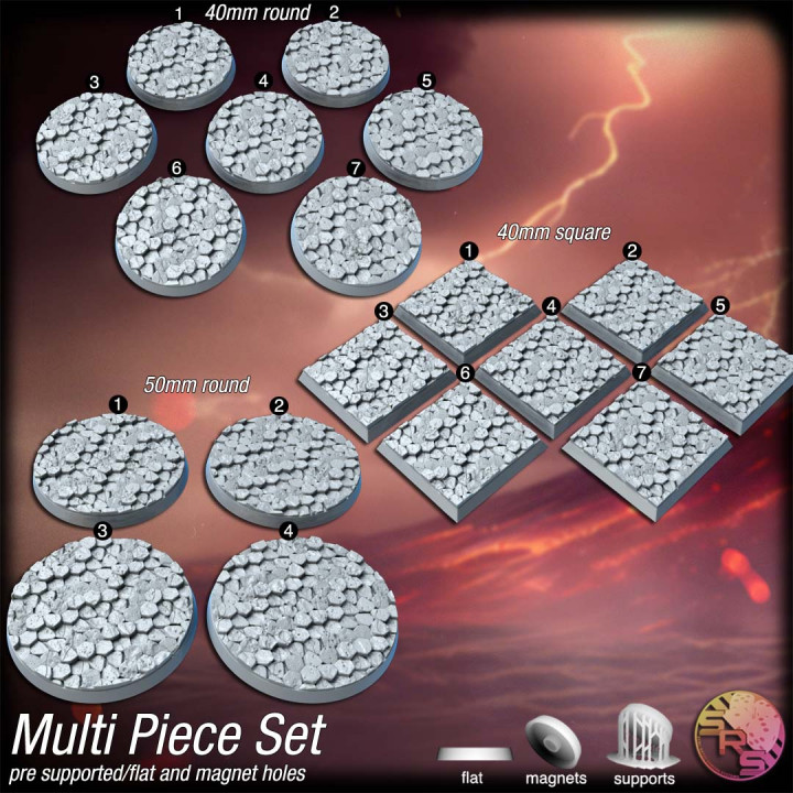 3D Printable Basalt Rock Bases (Standard) by Sync Ratio Systems