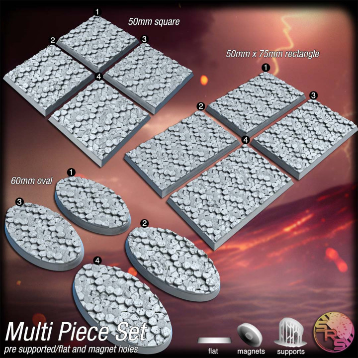 3D Printable Basalt Rock Bases (Standard) by Sync Ratio Systems
