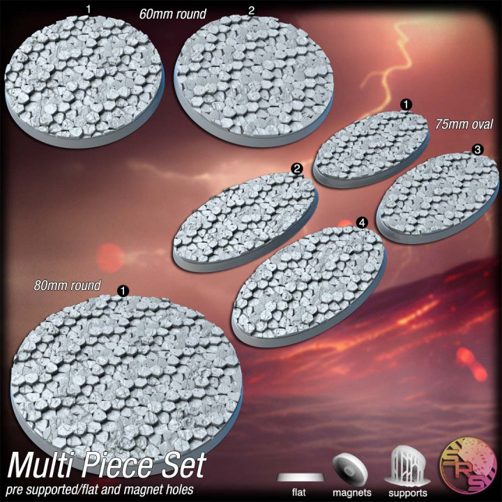 3D Printable Basalt Rock Bases (Standard) by Sync Ratio Systems