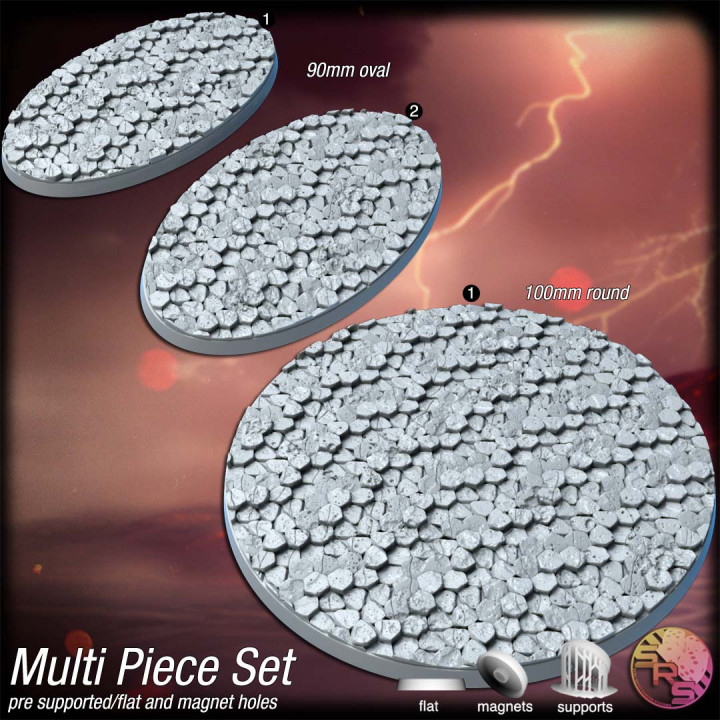 3D Printable Basalt Rock Bases (Standard) by Sync Ratio Systems