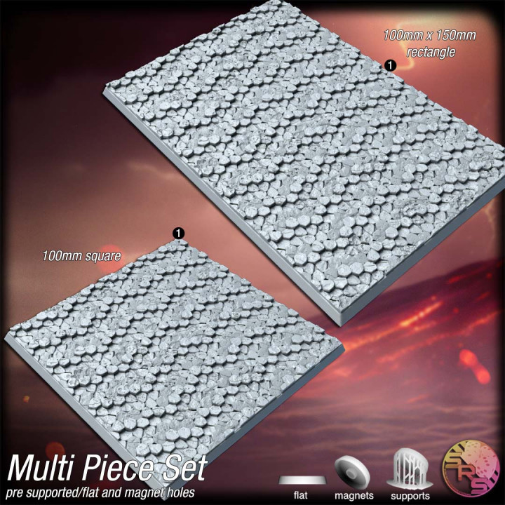 3D Printable Basalt Rock Bases (Standard) by Sync Ratio Systems