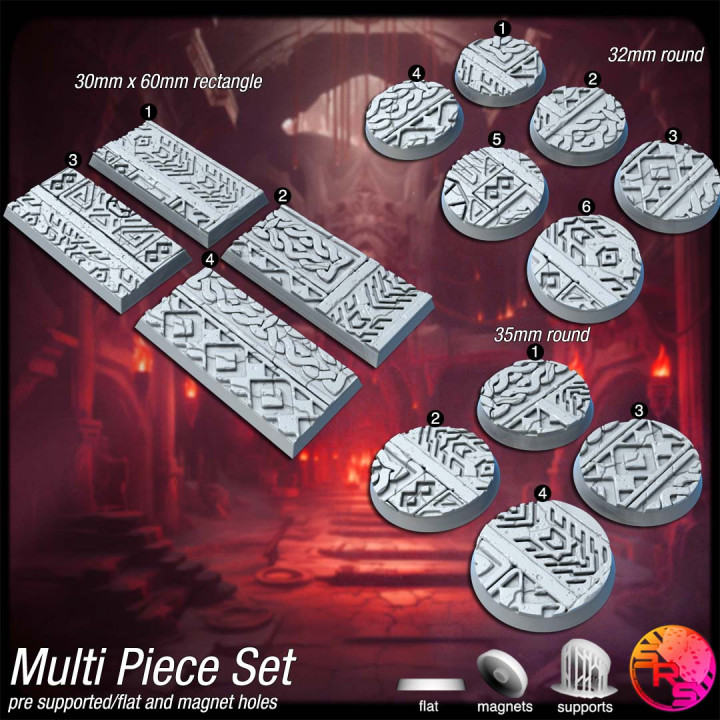 3D Printable Dwarven Keep Bases (Standard) by SRS Studios