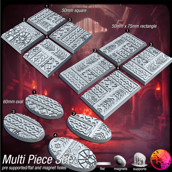 3D Printable Dwarven Keep Bases (Standard) by SRS Studios