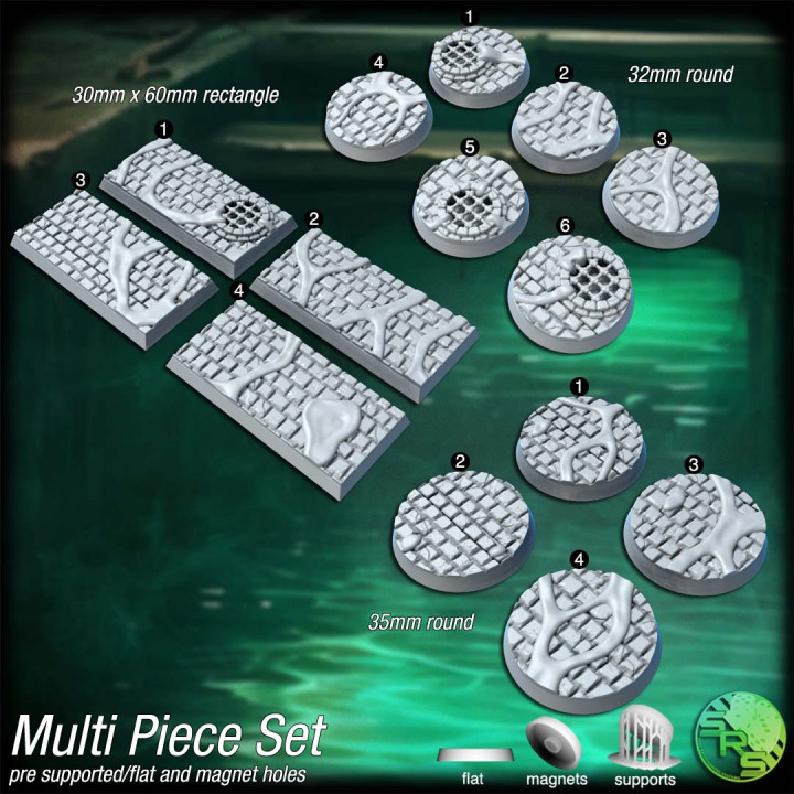 3D Printable Sewer Bases (Standard) by SRS Studios