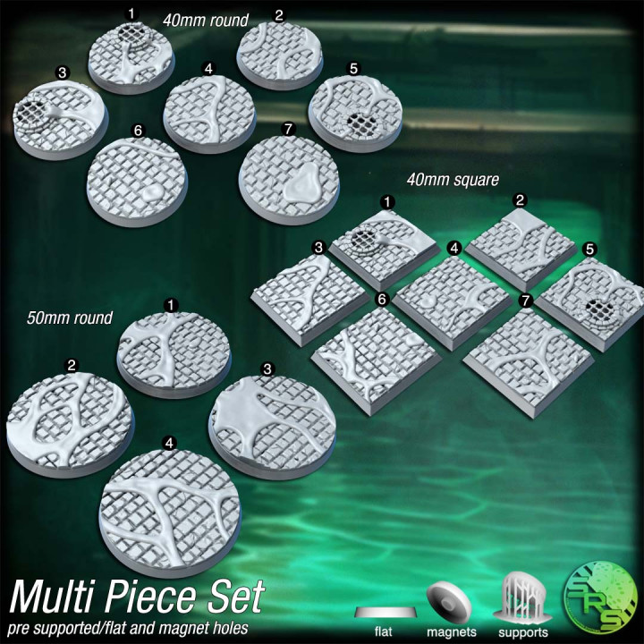 3D Printable Sewer Bases (Standard) by SRS Studios