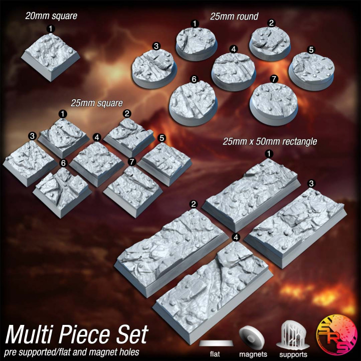 3D Printable Volcano Bases (Standard) by SRS Studios