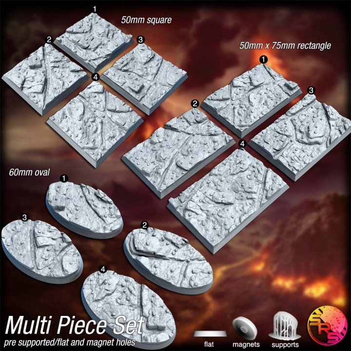 3D Printable Volcano Bases (Standard) by SRS Studios