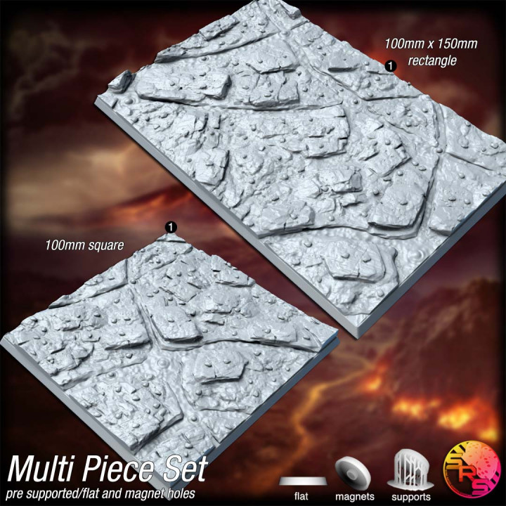 3D Printable Volcano Bases (Standard) by SRS Studios