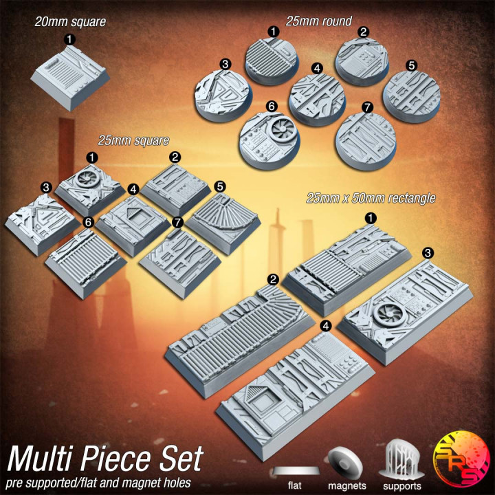 3D Printable War Factory Bases (Standard) by Sync Ratio Systems