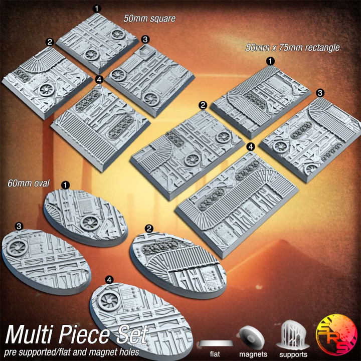3D Printable War Factory Bases (Standard) by SRS Studios