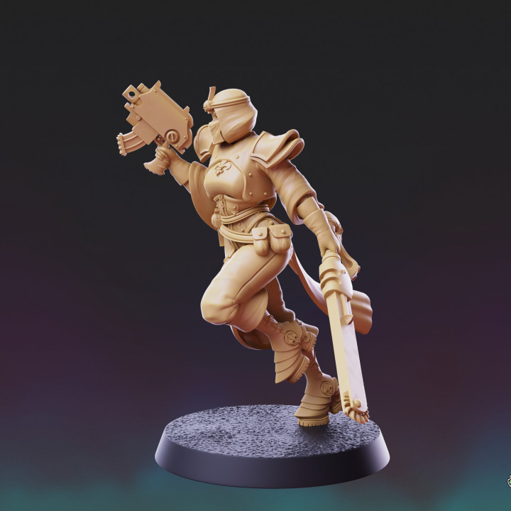 3D Printable Divine Order - Initiate Pose 1 + Pinup by PSMiniatures