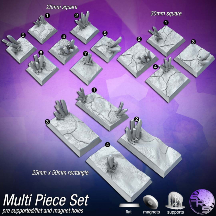 3D Printable Crystal Bases (Old World) by SRS Studios