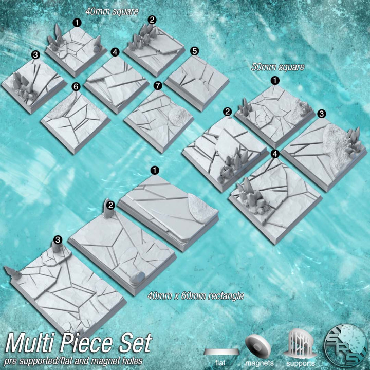 3D Printable Ice Bases (Old World) by SRS Studios