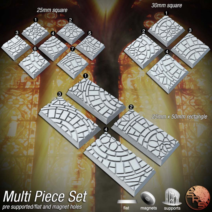 3D Printable Mosaic Bases (Old World) by SRS Studios