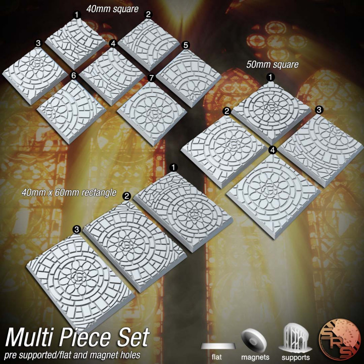 3D Printable Mosaic Bases (Old World) by SRS Studios