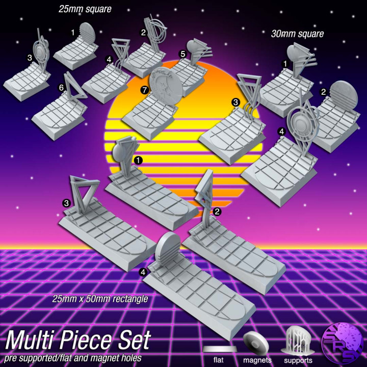 3D Printable Retrowave Bases (Old World) by Sync Ratio Systems