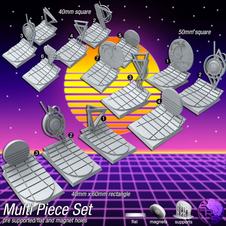3D Printable Retrowave Bases (Old World) by Sync Ratio Systems