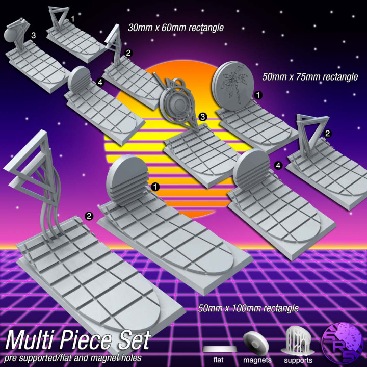 3D Printable Retrowave Bases (Old World) by Sync Ratio Systems