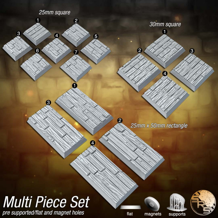 3D Printable Wood Floor Bases (Old World) by SRS Studios