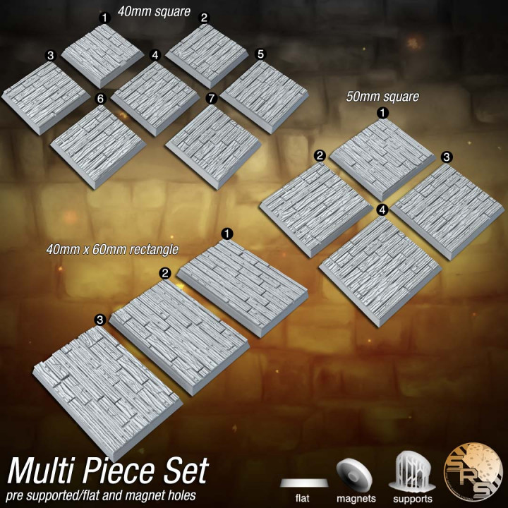 3D Printable Wood Floor Bases (Old World) by SRS Studios