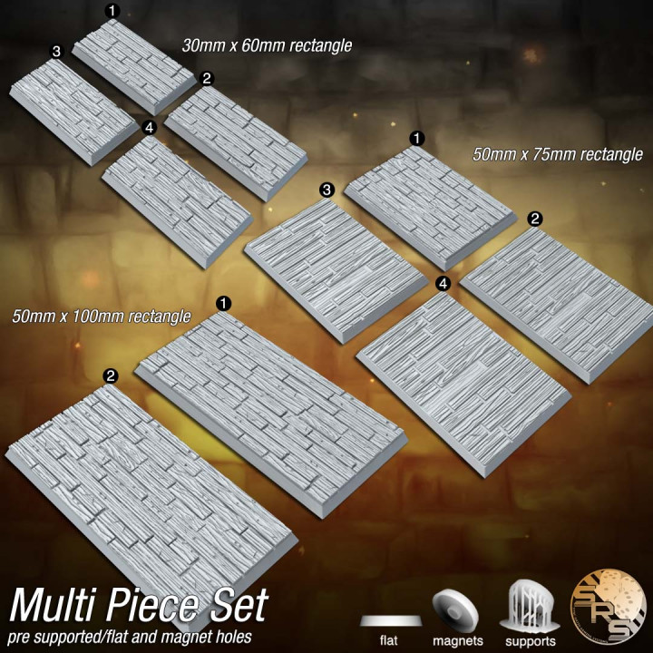 3D Printable Wood Floor Bases (Old World) by SRS Studios