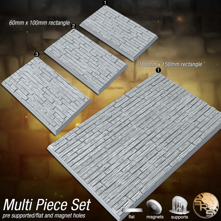 3D Printable Wood Floor Bases (Old World) by SRS Studios