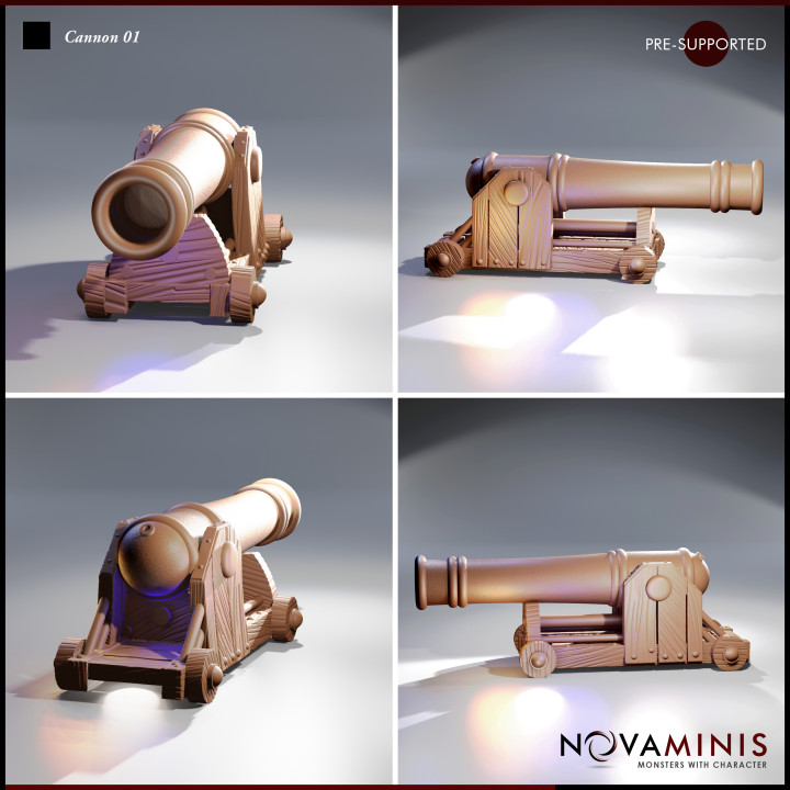3D Printable Cannon 01 by NovaMinis
