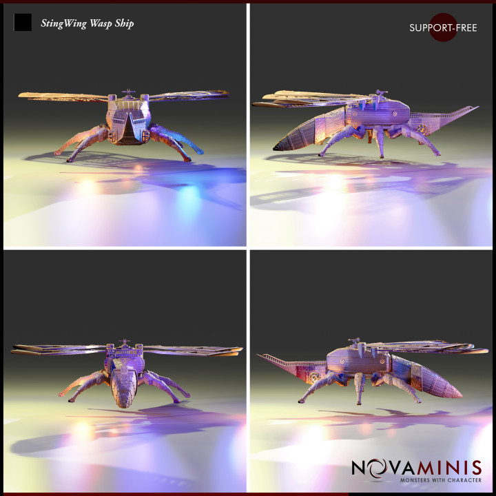 3D Printable StingWing - Astral Wasp Ship by NovaMinis