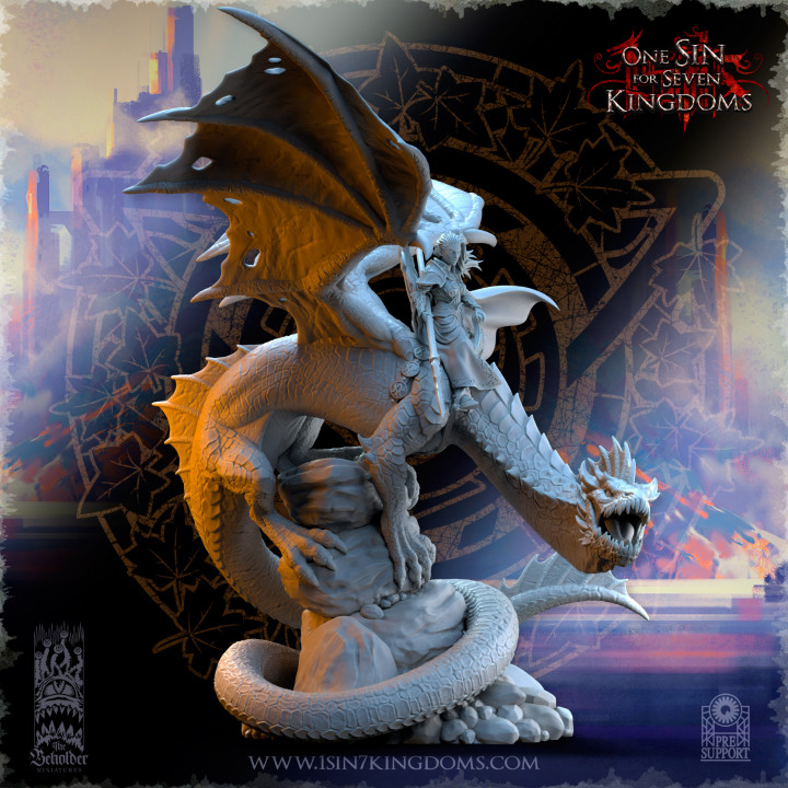 3D Printable Ynariel, Princess of Elves on Dragon by The Beholder ...