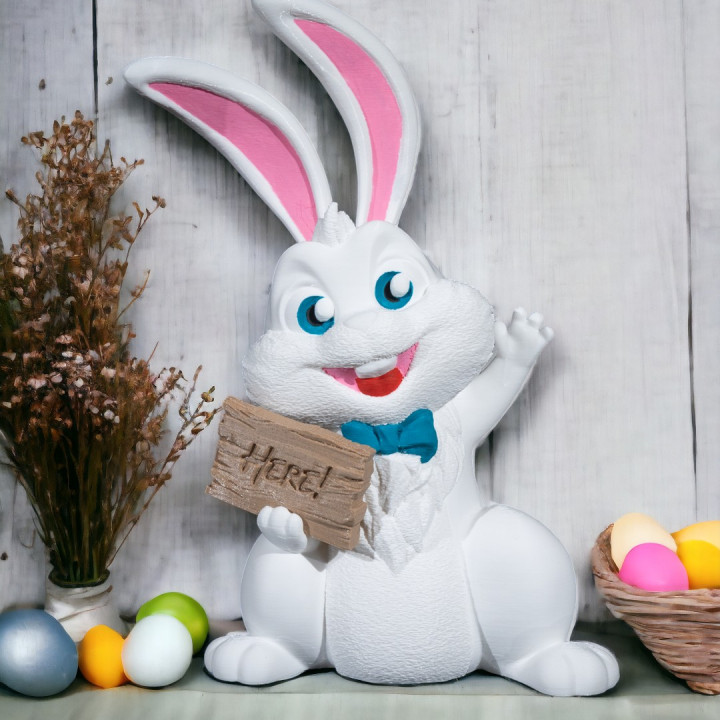 3D Printable Here! Bunny Sign by Stlflix