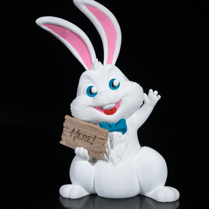 3D Printable Here! Bunny Sign by Stlflix