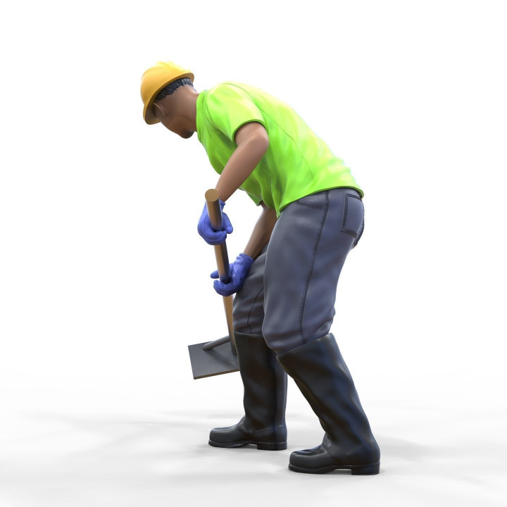 3D Printable N10 Construction worker with shovel 3D print model by 3DP ...