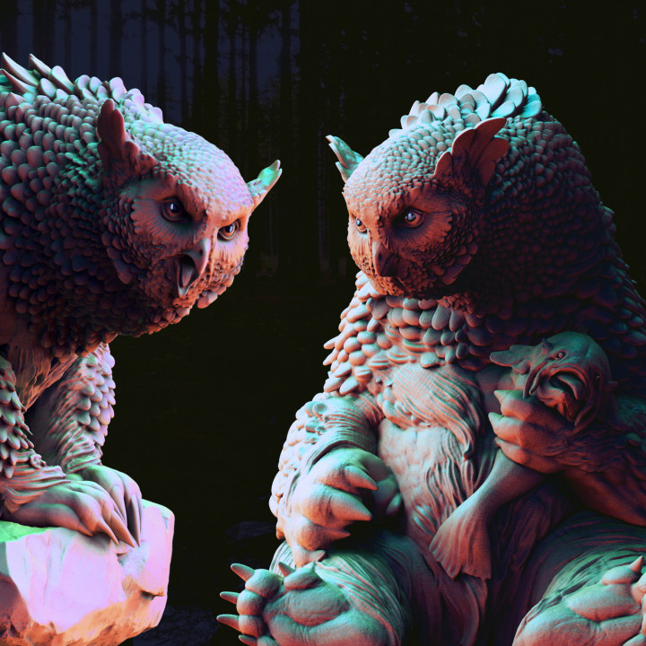 3D Printable The Owl Beast Collection (pre-supported) by Blue Giant Studios