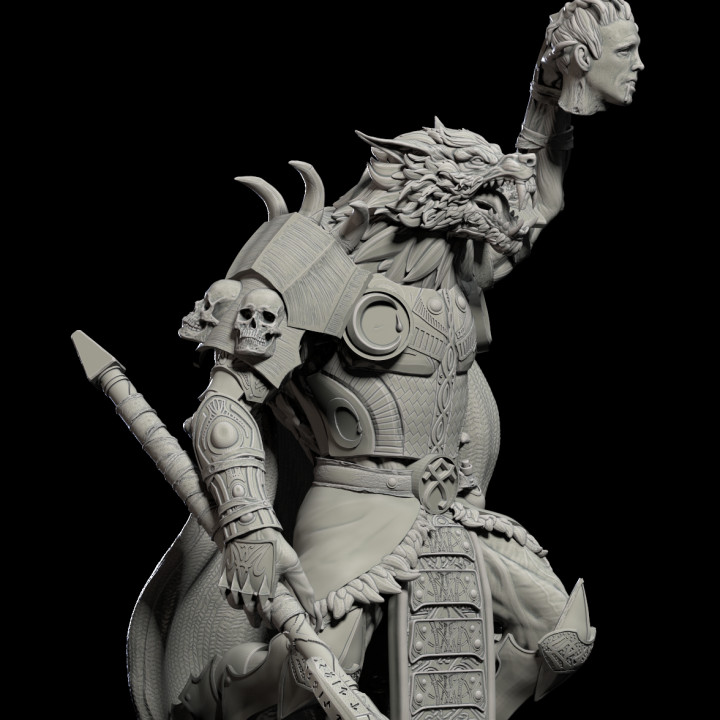 3D Printable Werewolf Warlord Moon Axe (50mm) by Arcanum Workshop