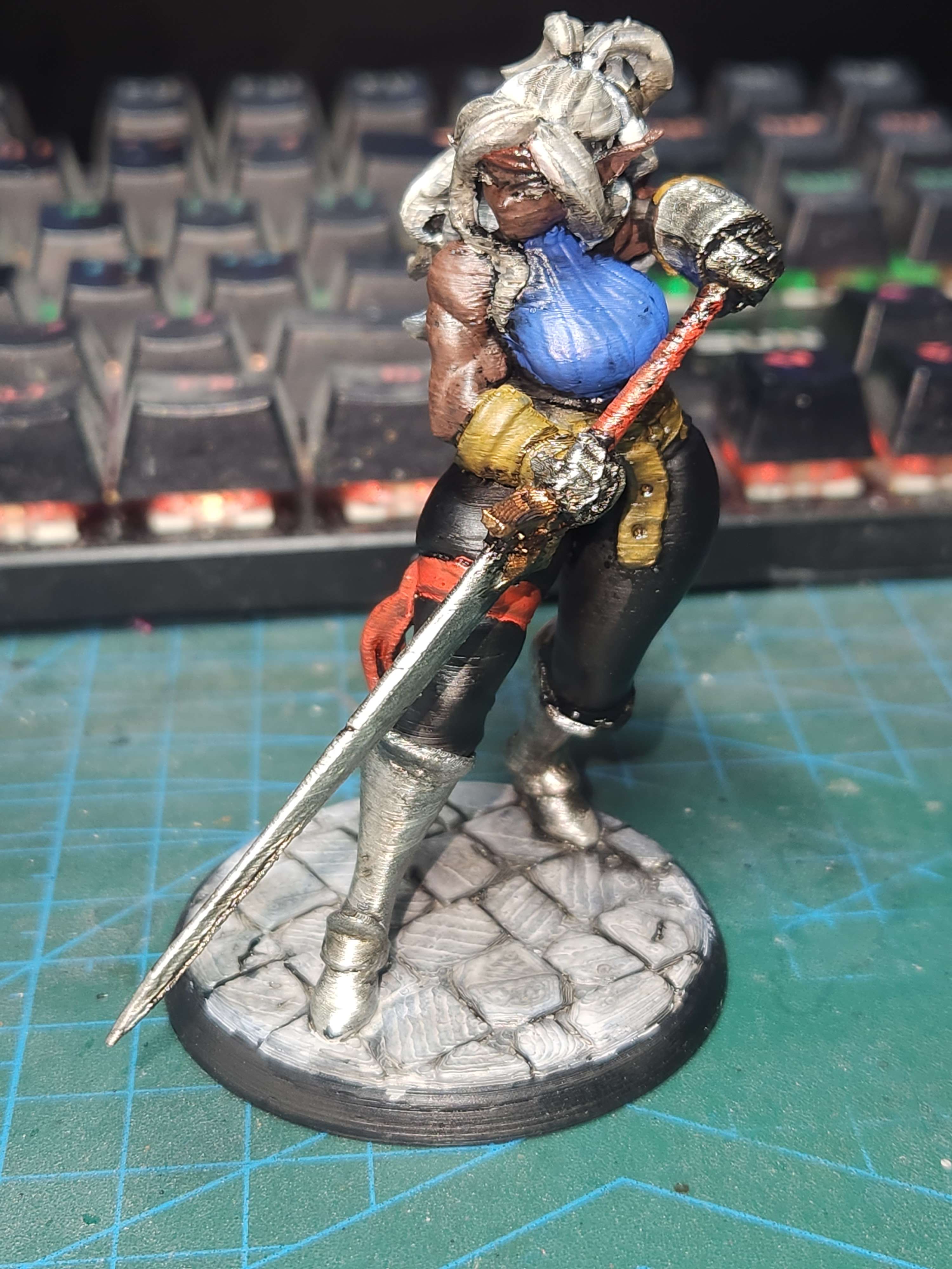 3D Printable Sybil the Elf Warrior by Twin Goddess Miniatures