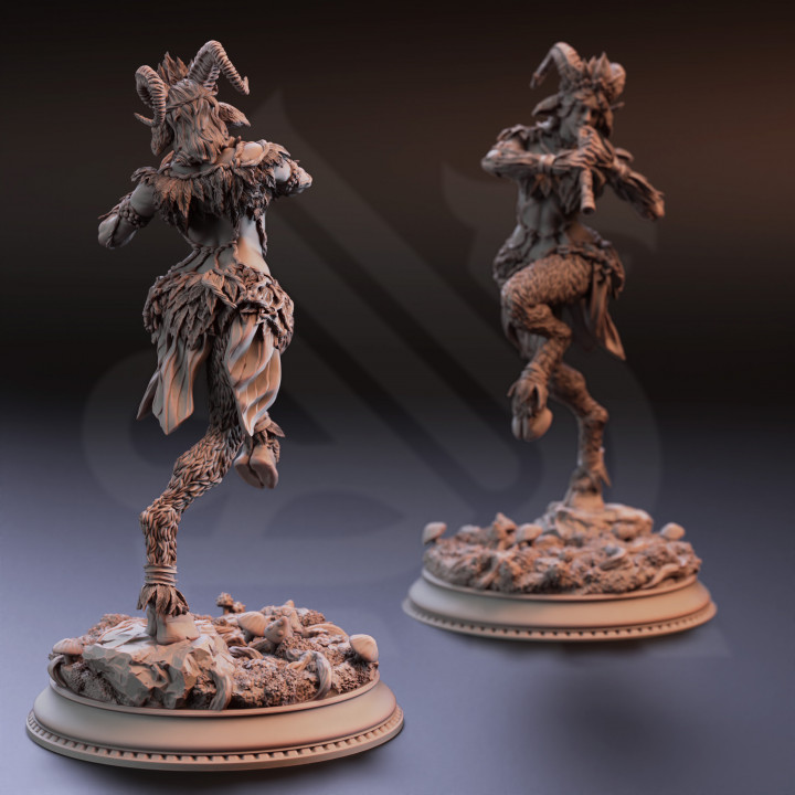 3D Printable Faun Bard Enchantress - Sylvia of the Fringe by DM Stash