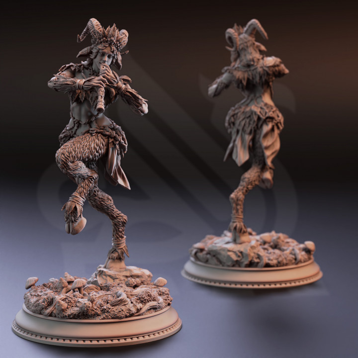 3D Printable Faun Bard Enchantress - Sylvia of the Fringe by DM Stash