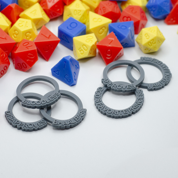 3D Printable Baldur's Gate 3-Inspired Novelty Status Rings by Found ...