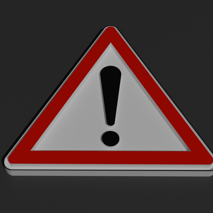3D Printable PANNEAU SIGNALISATION ATTENTION by Benjamin Noyel
