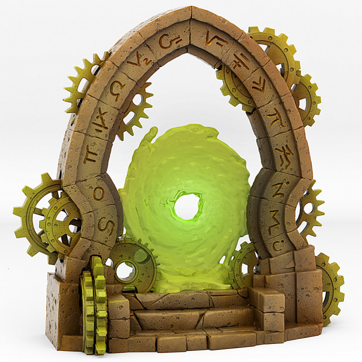 3D Printable CLOCKWORK PORTAL WITH ITS TEMPORAL VORTEX EFFECT by Fantastic Plants And Rocks